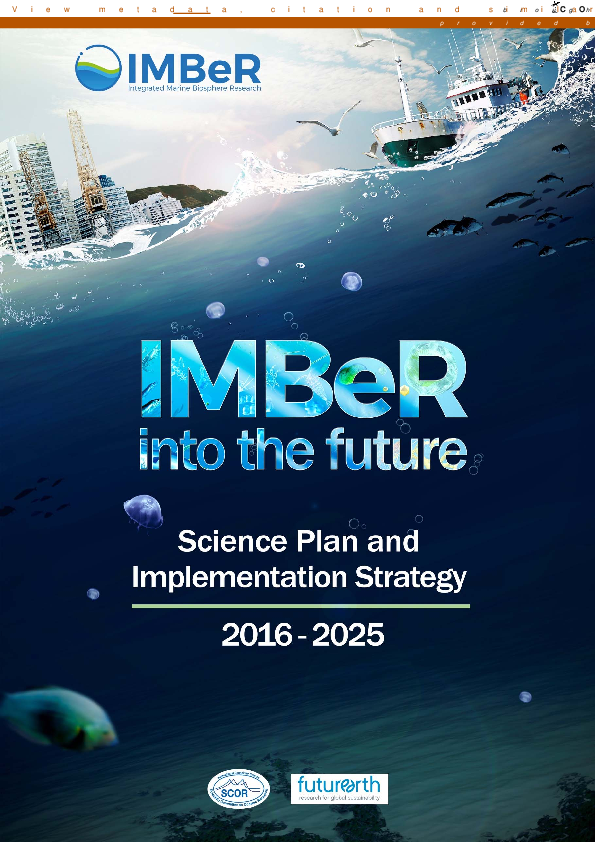 (PDF) IMBeR into the future Science Plan and Implementation Strategy 2016-2025 | Alistair Hobday ...