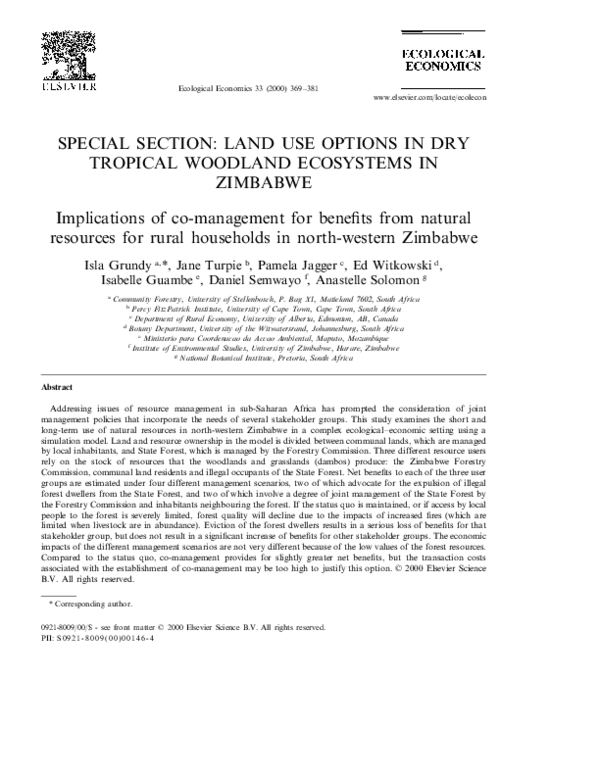 (PDF) Special Section: Land Use Options in Dry Tropical Woodland ...