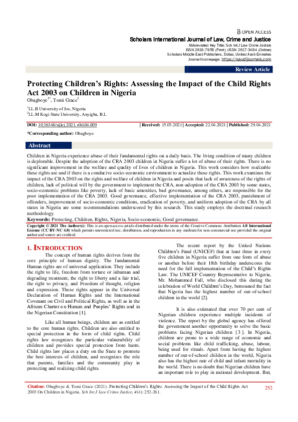 (PDF) Protecting Children's Rights: Assessing the Impact of the Child ...