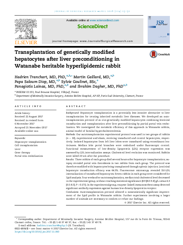 (PDF) Transplantation of genetically modified hepatocytes after liver ...