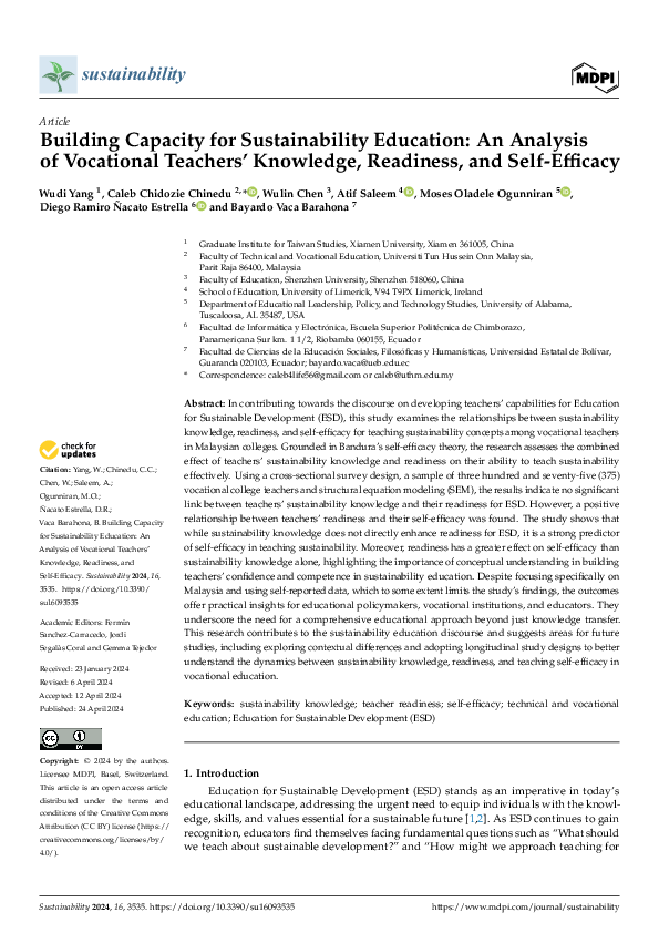 (PDF) Building Capacity for Sustainability Education: An Analysis of ...