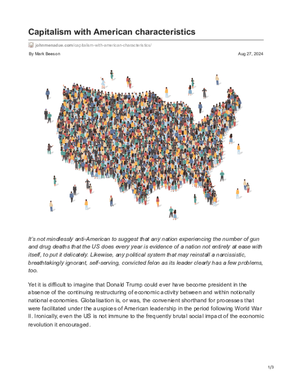 (PDF) Capitalism with American characteristics