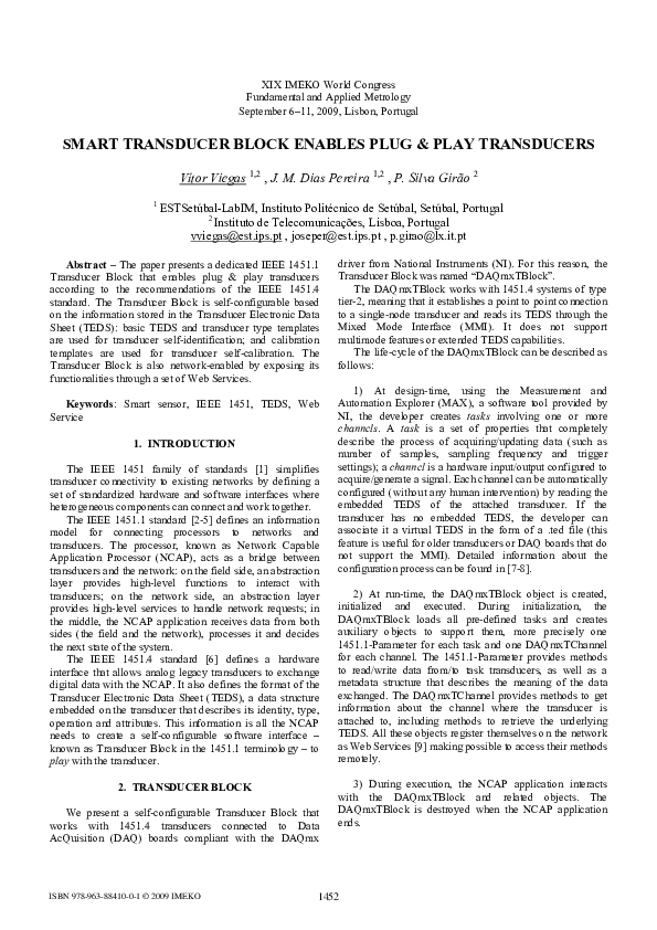 (PDF) Plug & Play Smart Transducer Block Design