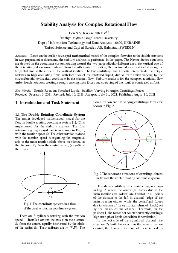 (PDF) Stability Analysis for Complex Rotational Flow