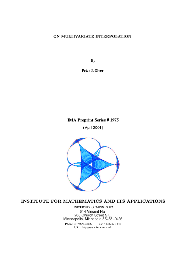 (PDF) 9. Multivariate Interpolation