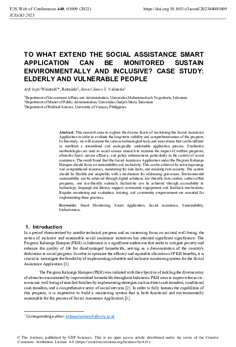 (PDF) To What Extend the Social Assistance Smart Application Can Be ...