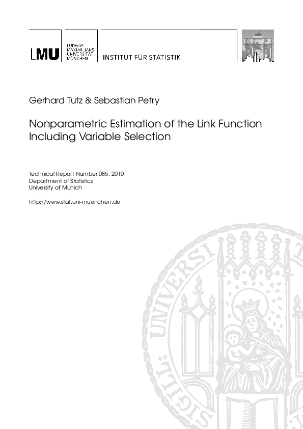 Pdf Nonparametric Estimation Of The Link Function Including Variable Selection