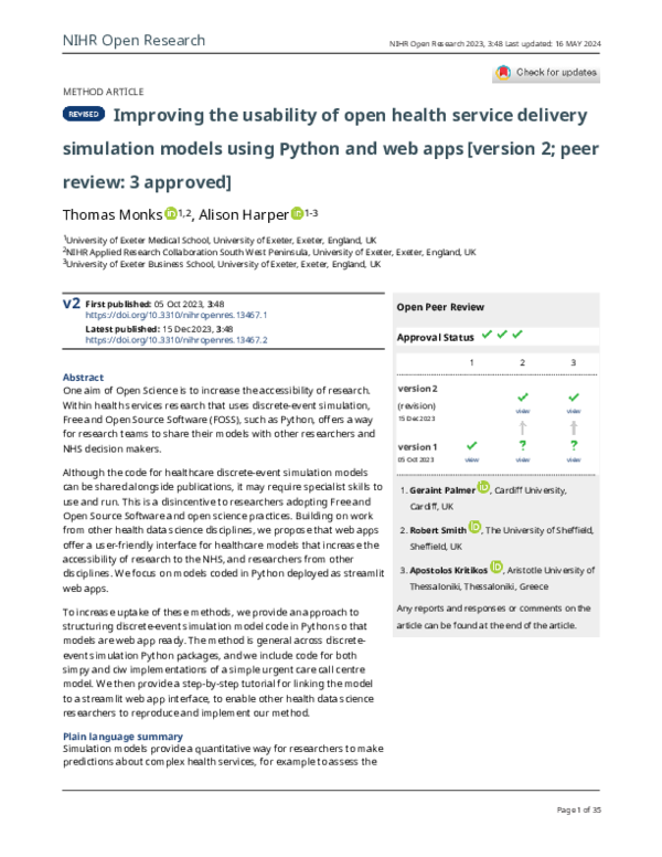 (PDF) Peer Review Report For: Improving the usability of open health ...