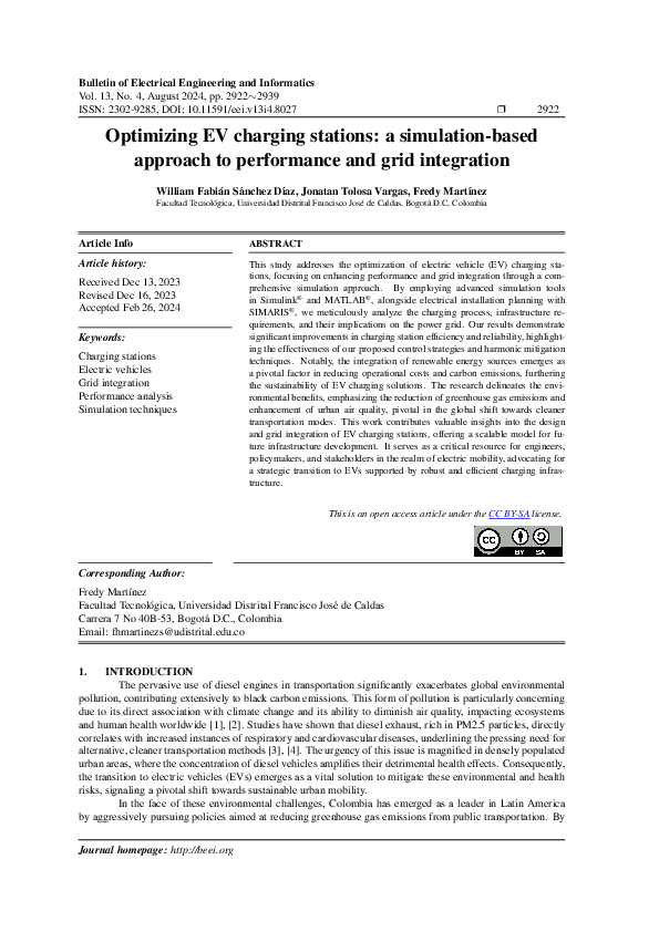(PDF) Optimizing EV charging stations: a simulation-based approach to performance and grid ...