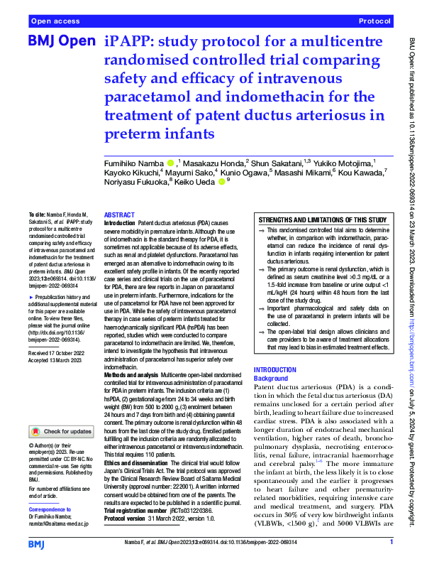 (PDF) iPAPP: study protocol for a multicentre randomised controlled trial comparing safety and ...