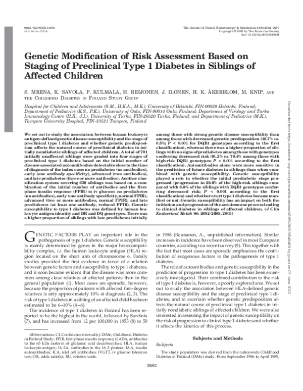 (PDF) Genetic Modification of Risk Assessment Based on Staging of ...