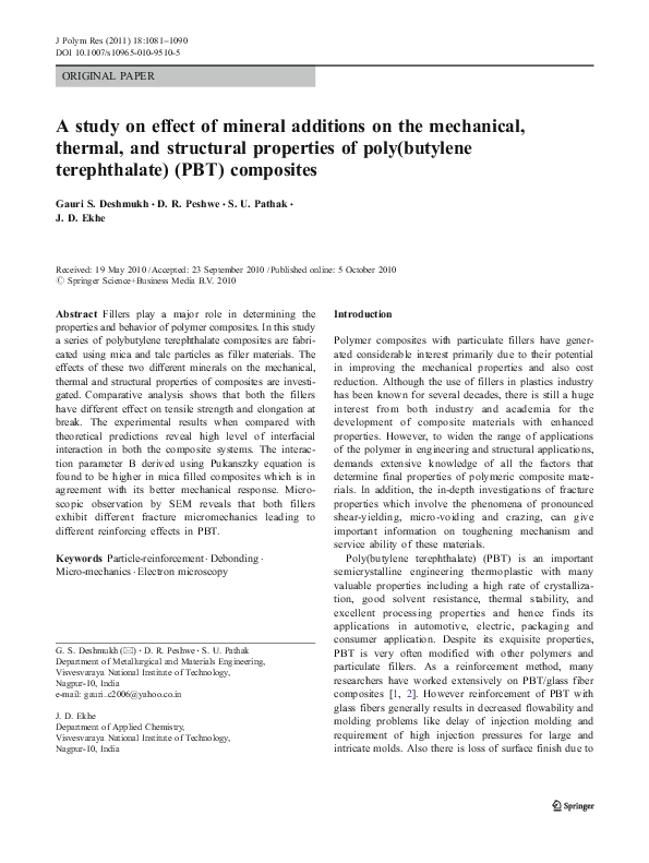 (PDF) A study on effect of mineral additions on the mechanical, thermal, and structural ...