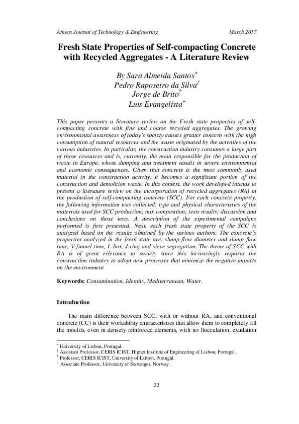 (PDF) Fresh State Properties of Self-compacting Concrete with Recycled ...