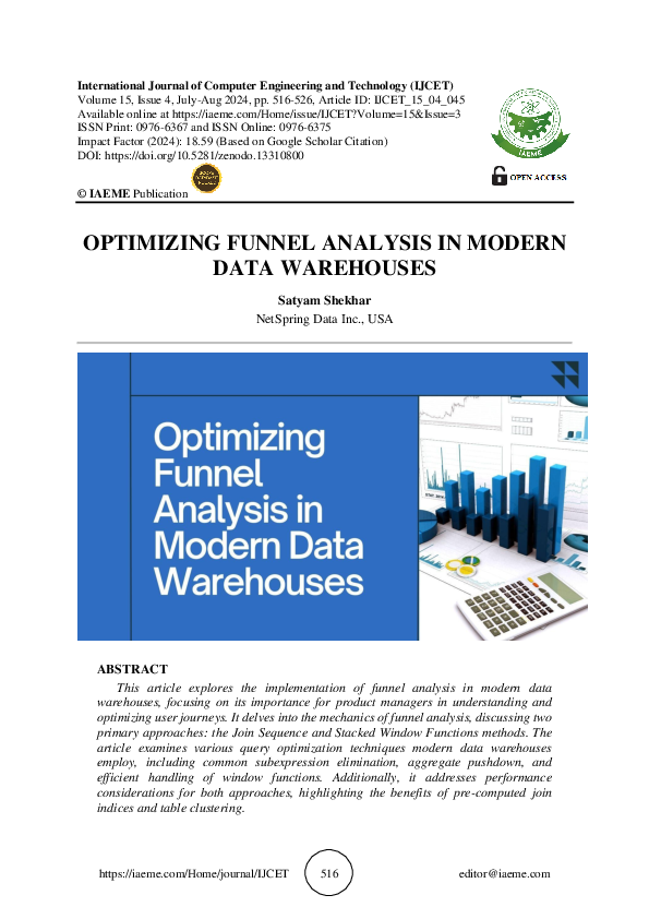 (PDF) OPTIMIZING FUNNEL ANALYSIS IN MODERN DATA WAREHOUSES