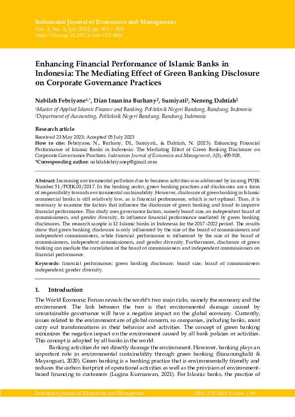 (PDF) Enhancing Financial Performance of Islamic Banks in Indonesia: The Mediating Effect of ...
