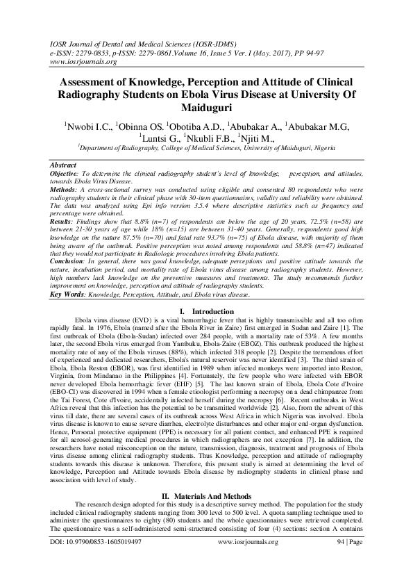 (PDF) Assessment of Knowledge, Perception and Attitude of Clinical ...