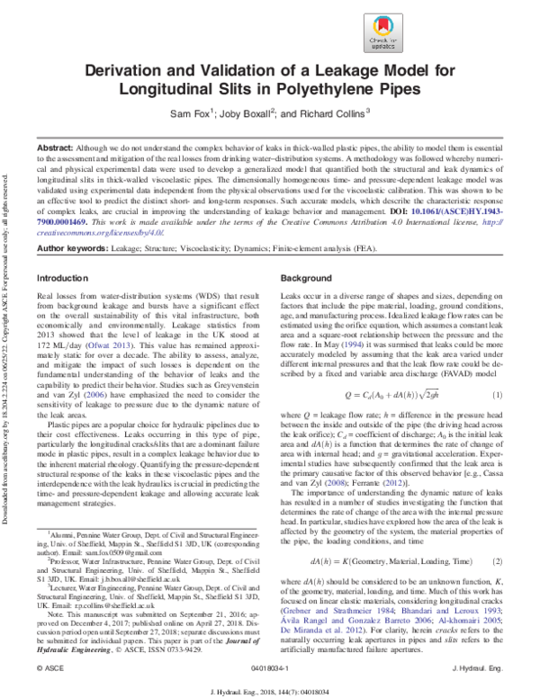 (PDF) Derivation and Validation of a Leakage Model for Longitudinal ...