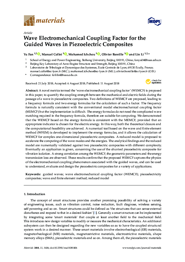 (PDF) Wave Electromechanical Coupling Factor for the Guided Waves in ...