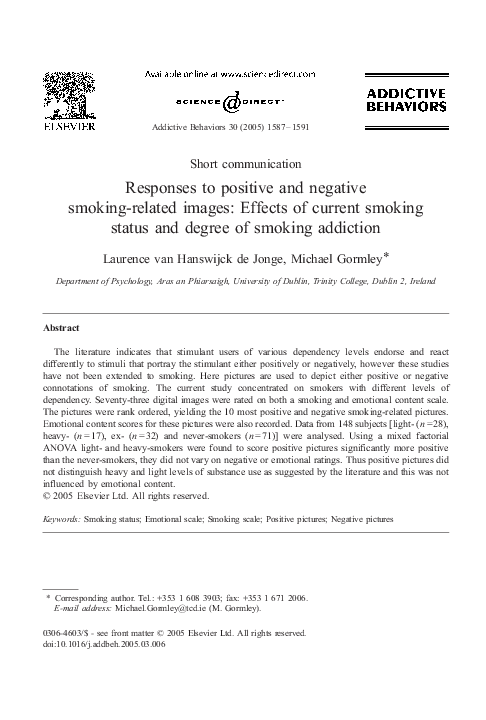 (PDF) Responses to positive and negative smoking-related images ...