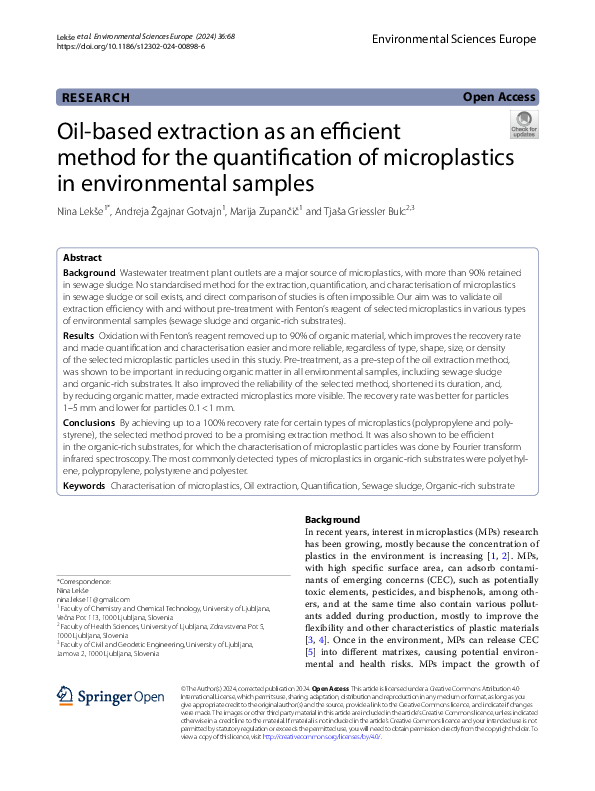 Pdf Oil Based Extraction As An Efficient Method For The