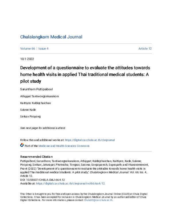 (PDF) Development of a questionnaire to evaluate the attitudes towards ...