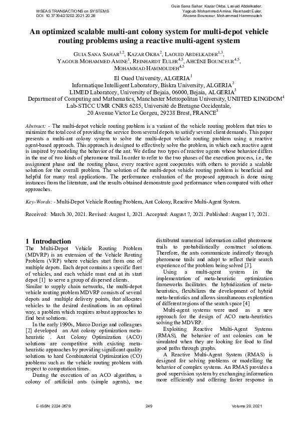 (PDF) An Optimized Scalable Multi-ant Colony System for Multi-depot Vehicle Routing Problems ...