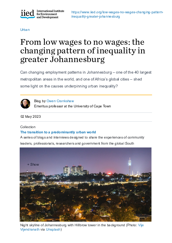 (PDF) From low wages to no wages: the changing pattern of inequality in ...
