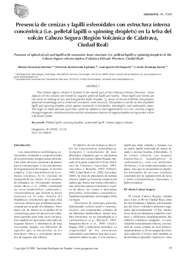 (PDF) Presencia de cenizas y lapilli esferoidales con estructura ...