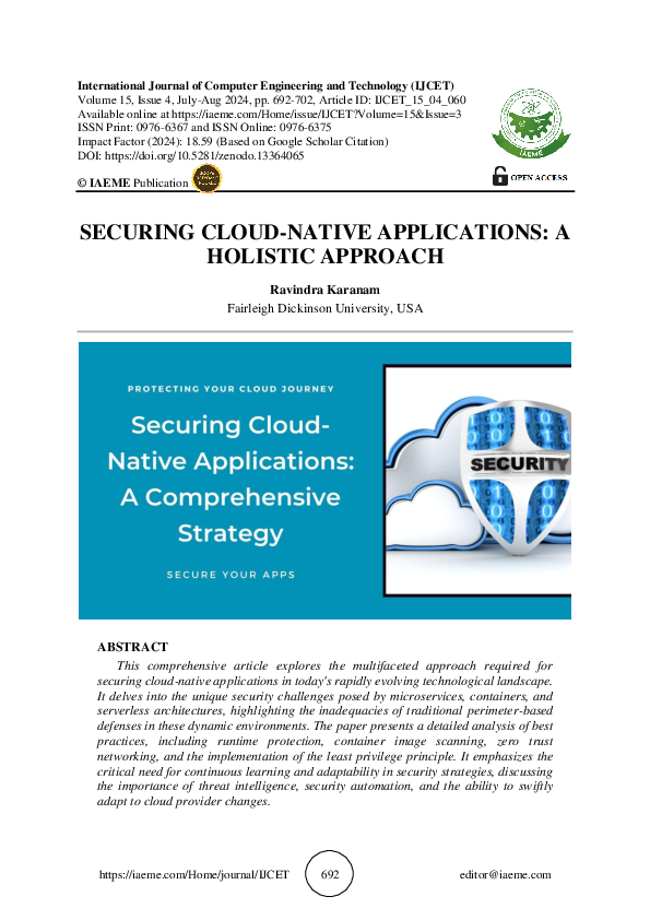 (PDF) SECURING CLOUD-NATIVE APPLICATIONS: A HOLISTIC APPROACH