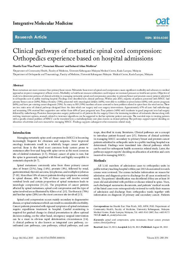 (PDF) Clinical pathways of metastatic spinal cord compression ...