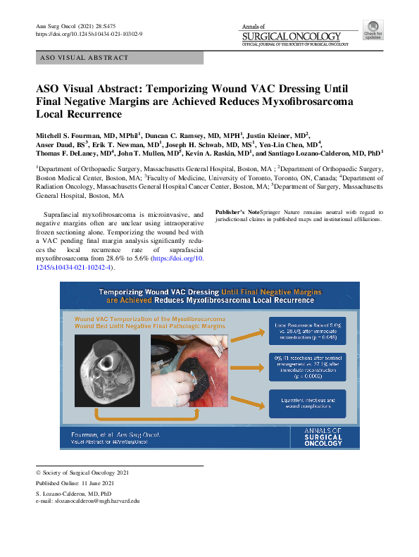 (PDF) Wound VAC Dressing Reduces Myxofibrosarcoma Recurrence