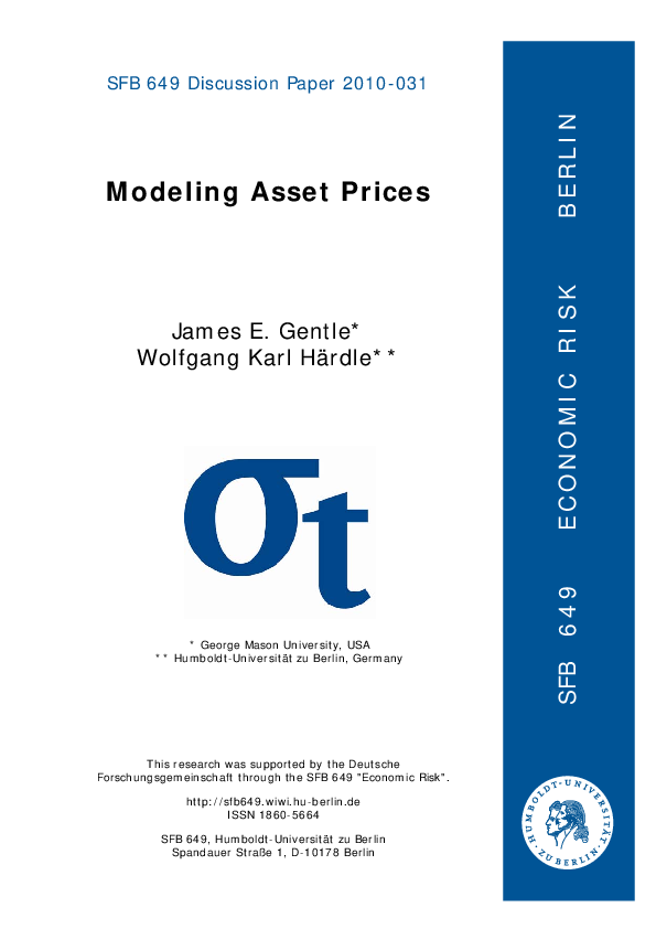 (PDF) Modeling Asset Prices