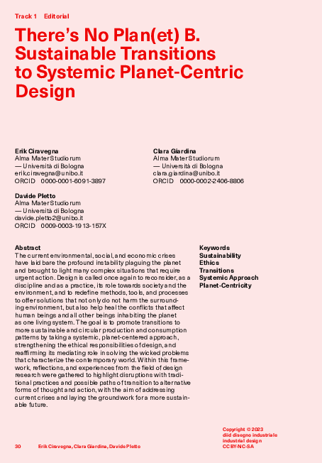 (PDF) There's No Plan(et) B. Sustainable Transitions to Systemic Planet ...