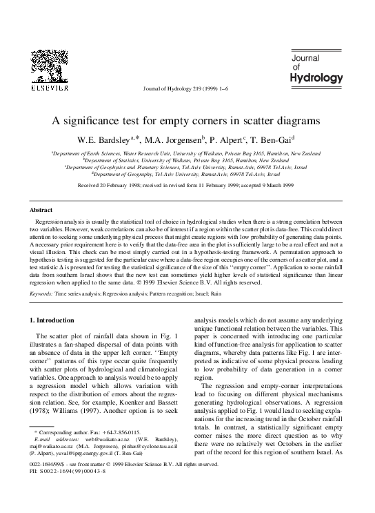 (PDF) A significance test for empty corners in scatter diagrams