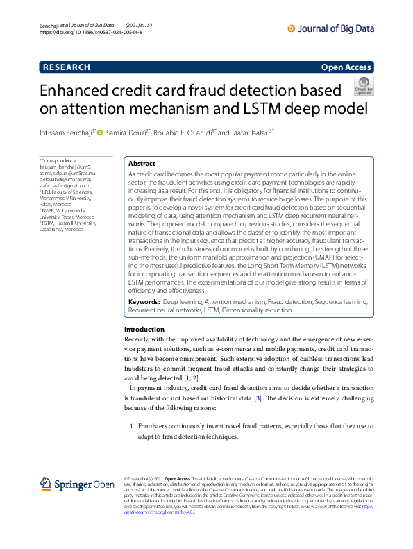 (PDF) Enhanced credit card fraud detection based on attention mechanism ...