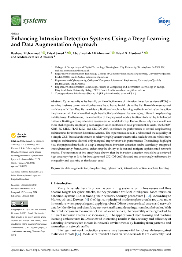 Pdf Enhancing Intrusion Detection Systems Using A Deep Learning And