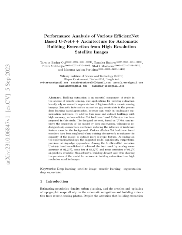 Pdf Performance Analysis Of Various Efficientnet Based U Net Architecture For Automatic