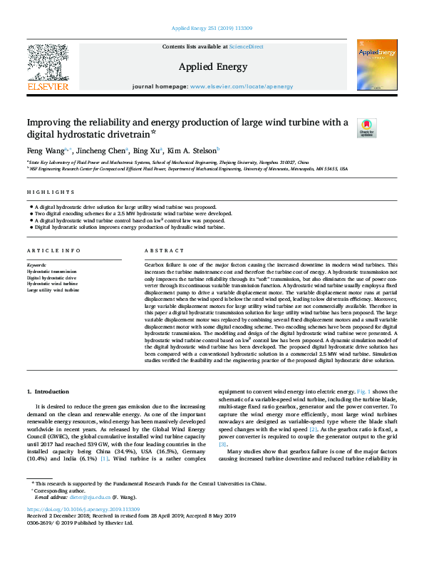 Pdf Improving The Reliability And Energy Production Of Large Wind Turbine With A Digital