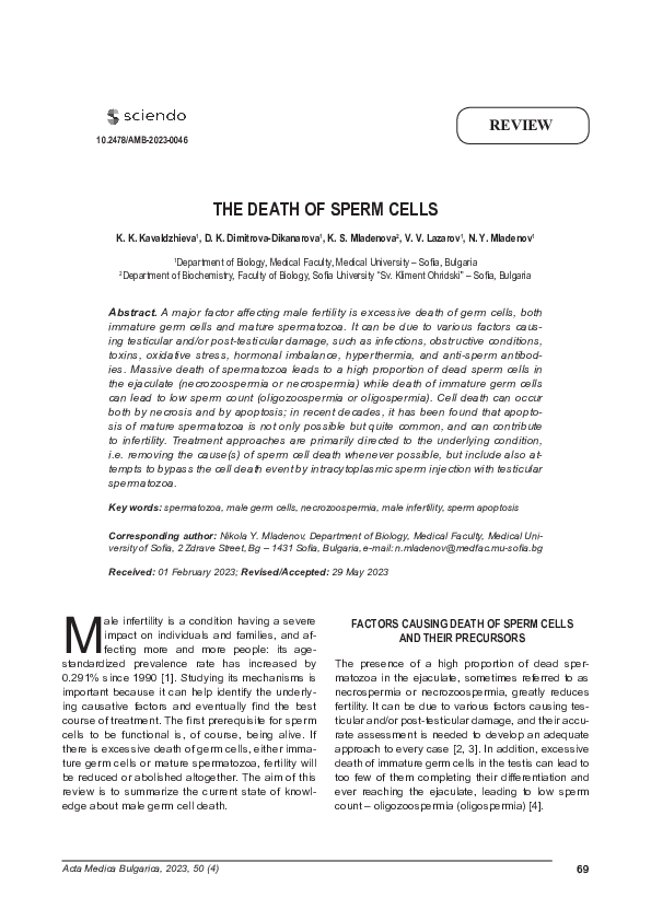 (PDF) The Death of Sperm Cells