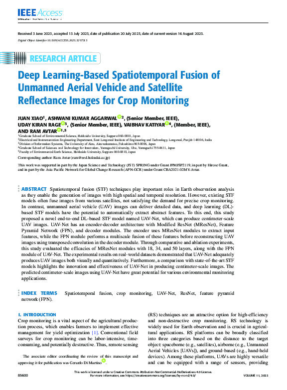 Pdf Deep Learning Based Spatiotemporal Fusion Of Unmanned Aerial