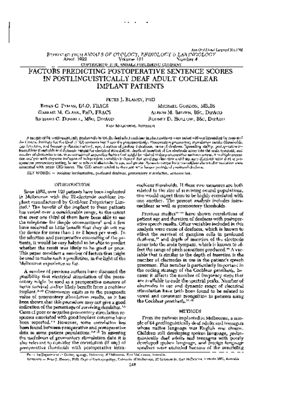 (PDF) Factors Predicting Postoperative Sentence Scores in ...