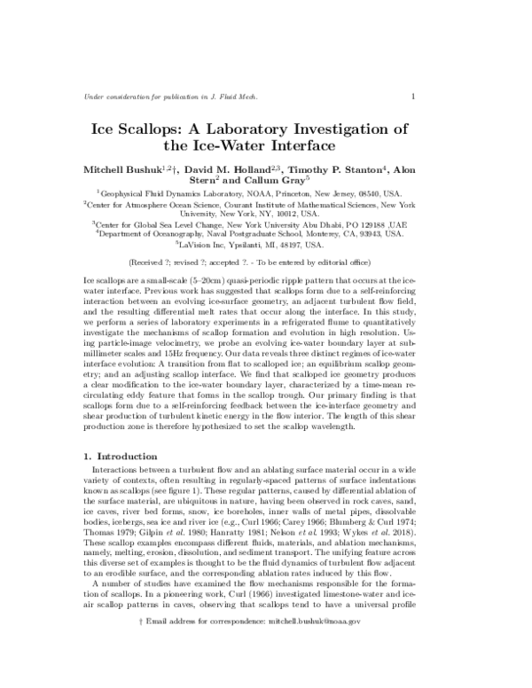 (PDF) Ice scallops: a laboratory investigation of the ice–water interface