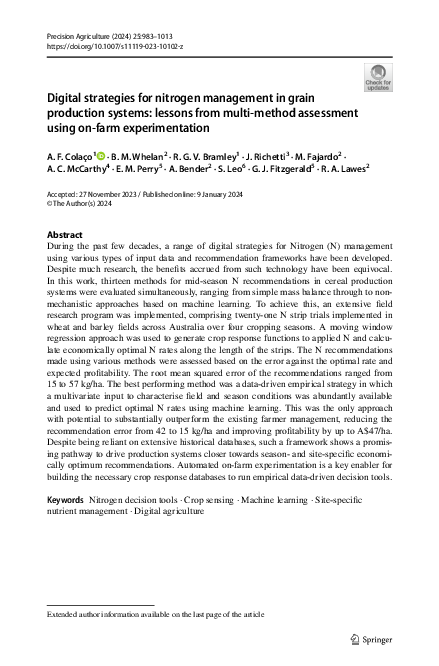 (PDF) Digital strategies for nitrogen management in grain production ...