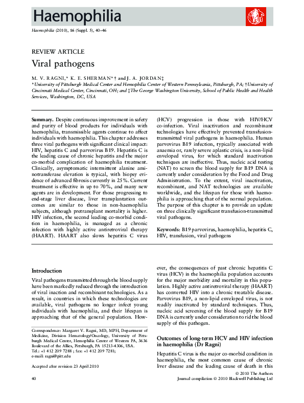 (PDF) Viral pathogens