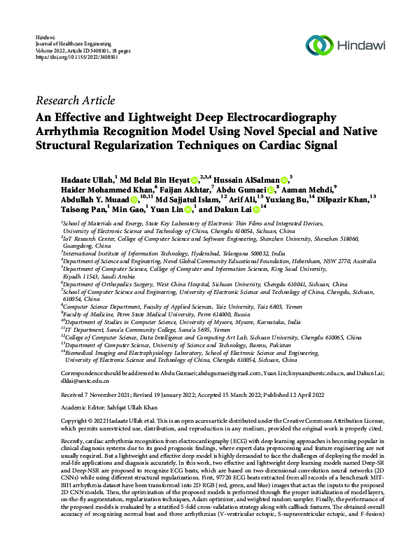 (PDF) An Effective and Lightweight Deep Electrocardiography Arrhythmia ...