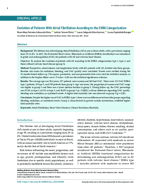 (PDF) Evolution of Patients With Atrial Fibrillation According to the ...