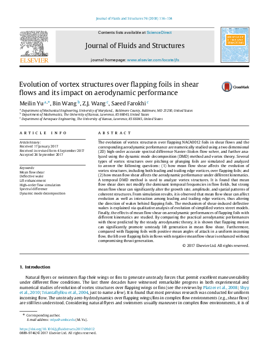 (PDF) Evolution of vortex structures over flapping foils in shear flows and its impact on ...