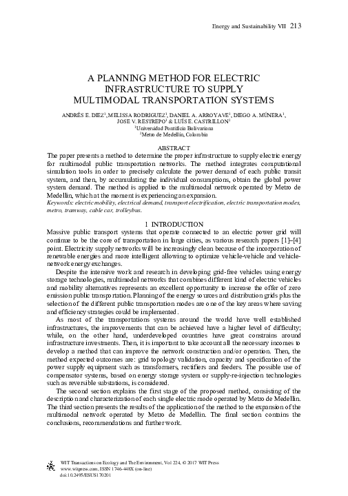 (PDF) A Planning Method for Electric Infrastructure to Supply ...