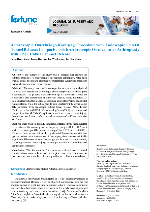 (PDF) Arthroscopic Outerbridge-Kashiwagi Procedure with Endoscopic ...