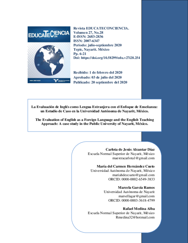 (PDF) La Evaluación de Inglés como Lengua Extranjera con el Enfoque de Enseñanza: un Estudio de ...